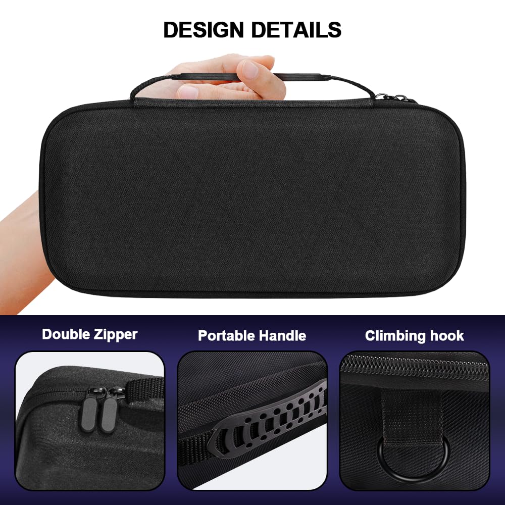 EJGAME Travel Carrying Case Compatible with ASUS ROG Ally,Shockproof Anti-Scratch Dual-Layer Oxford Protective Portable Case,Black