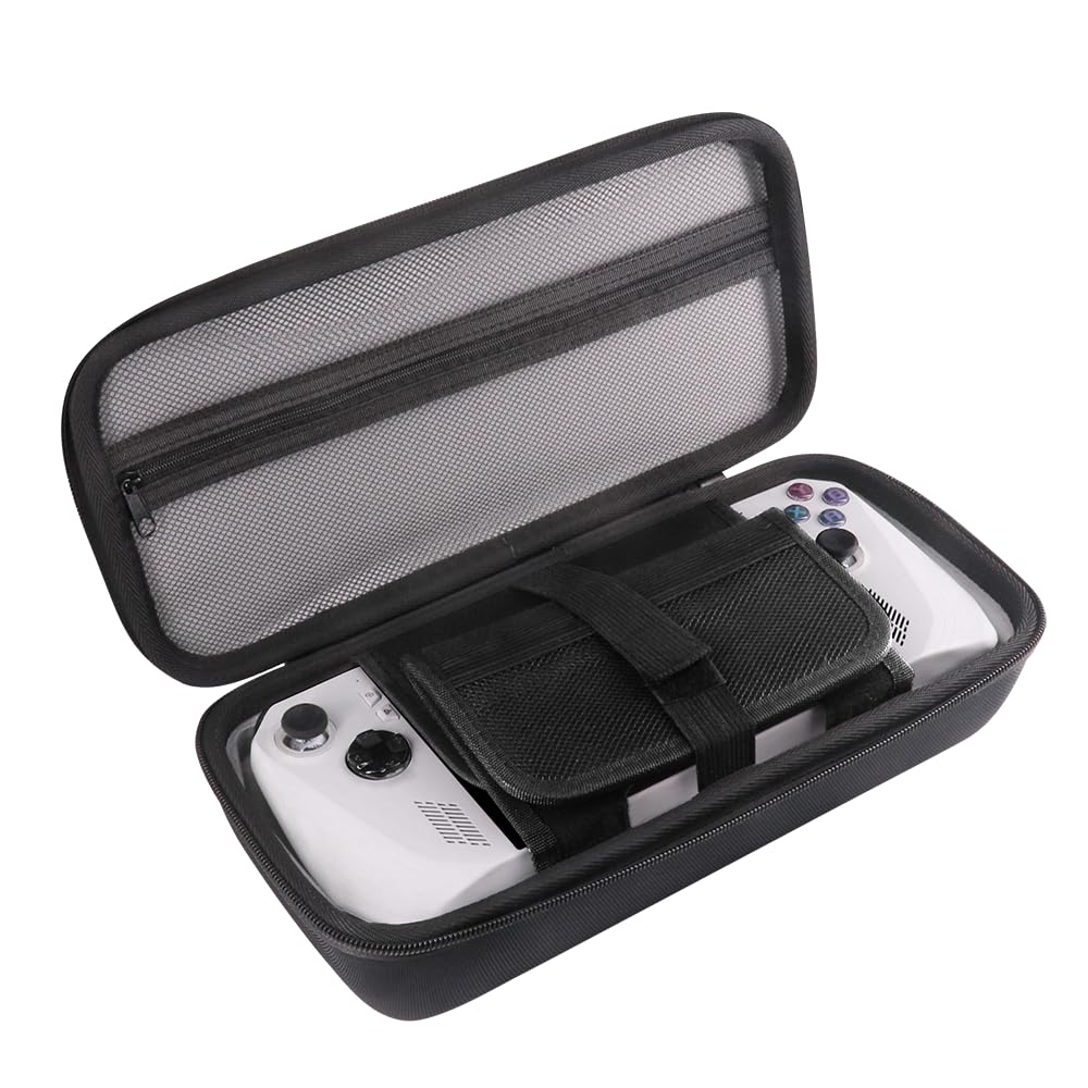 EJGAME Travel Carrying Case Compatible with ASUS ROG Ally,Shockproof Anti-Scratch Dual-Layer Oxford Protective Portable Case,Black
