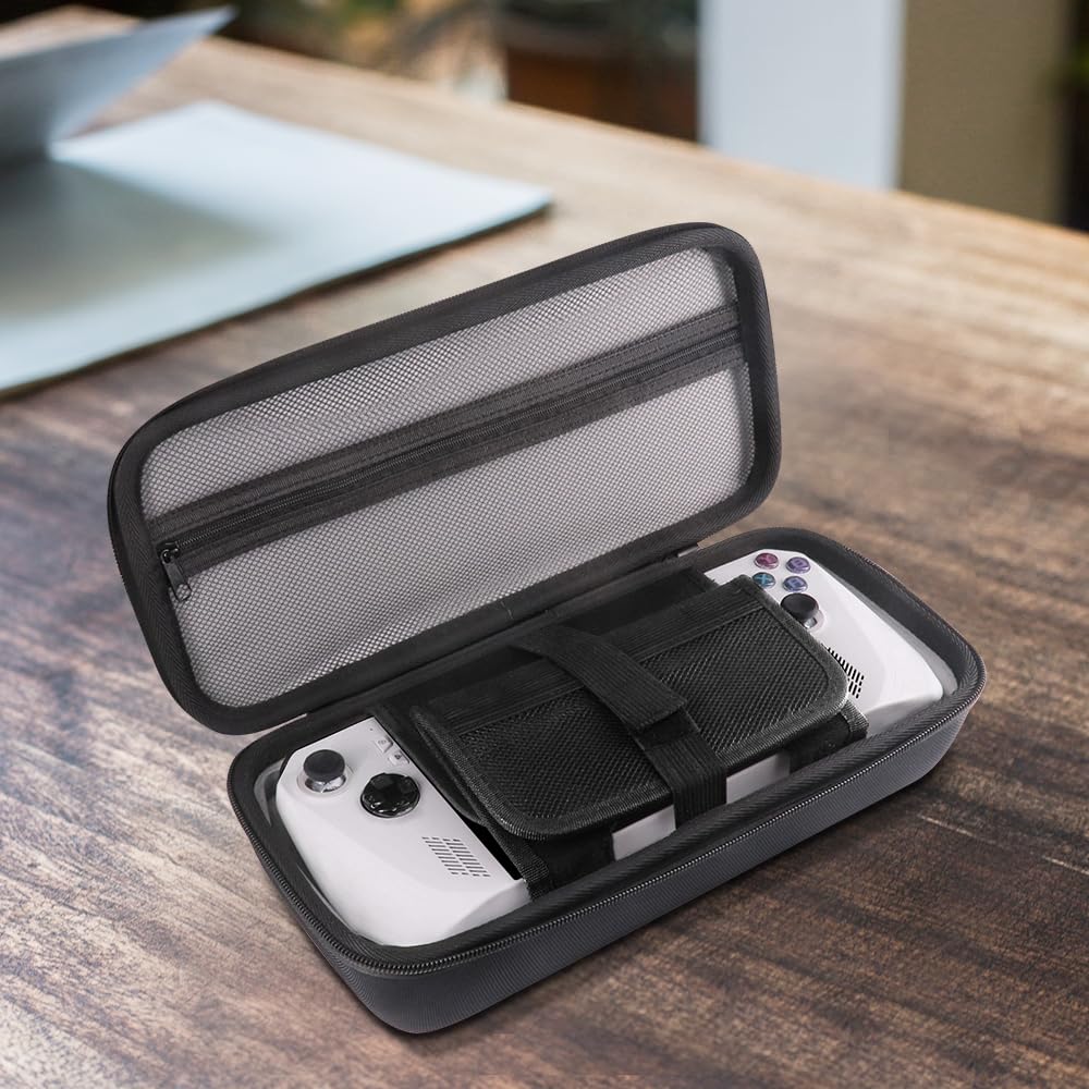 EJGAME Travel Carrying Case Compatible with ASUS ROG Ally,Shockproof Anti-Scratch Dual-Layer Oxford Protective Portable Case,Black