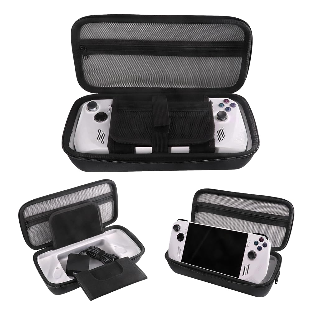 EJGAME Travel Carrying Case Compatible with ASUS ROG Ally,Shockproof Anti-Scratch Dual-Layer Oxford Protective Portable Case,Black