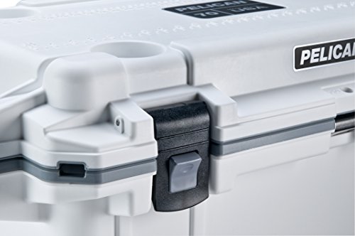 Pelican 70QT Elite Cooler (White/Grey) | 46 Can Capacity with Ice | 9 Day Ice Retention | Built-in Cup Holders & Bottle Opener | Guaranteed for Life