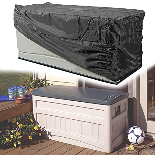 COOSOO Deck Box Cover Waterproof Heavy Duty Patio Ottoman Cover All Weather Protection Outdoor Large Deck Cover Rectangular for Keter Suncast Lifetime