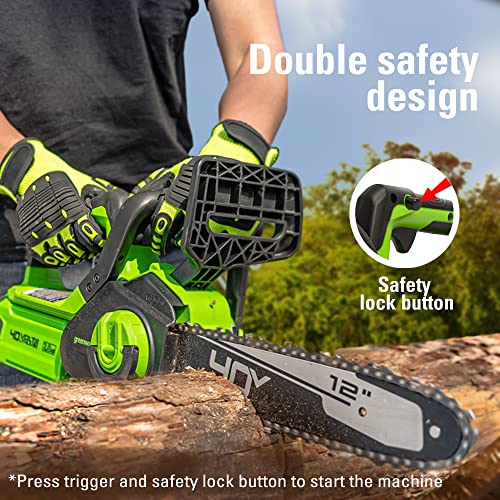Greenworks 40V 12" Chainsaw, 2.0Ah Battery and Charger Included (Gen 2)