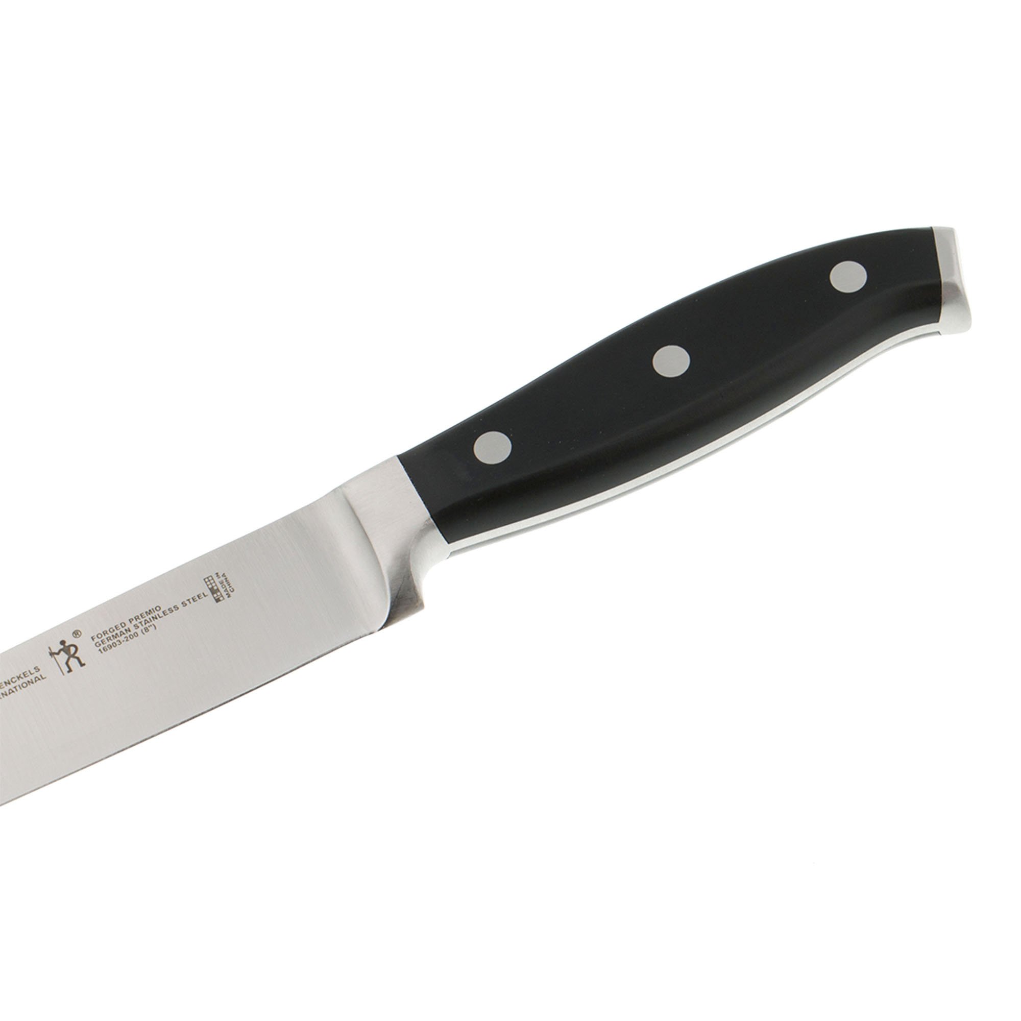 HENCKELS Forged Premio Hollow Edge Santoku Knife, 5 inch, Black/Stainless Steel