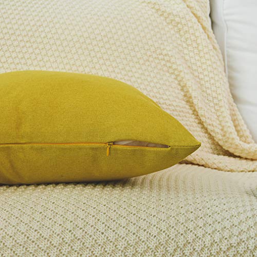 PSDWETS Set of 2 Outdoor Waterproof Linen Pillow Covers Home Decorations Square Garden Cushion Cases Throw Pillow Covers for Patio Couch Sofa 20 x 20 Inch Yellow