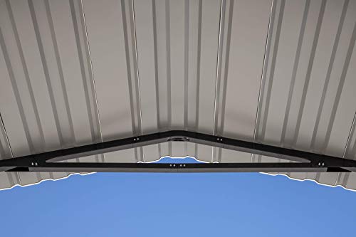 Arrow 14' x 20' x 14' 29-Gauge Metal RV Carport and Multi-Use Shelter for Large Vehicles- Eggshell