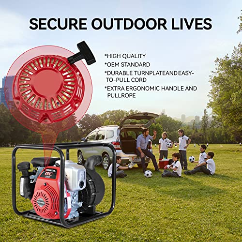 SOFO Pull Starter Assembly for 212 Predator Engine - for Honda GX160 GX200 5.5 6.5HP Champion Generator Coleman Ct200u Parts Pull Cord Replacement 3000 3500w Predator 212 Recoil212cc Go Kart (Red)