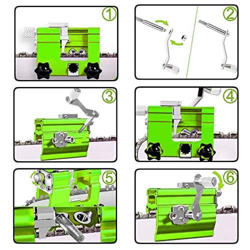 Chainsaw Sharpening Kit, Fast Hand Crank Chainsaw Sharpener, Portable Chain Saw Sharpener Tool with Carrying Bag, Cleaning Brush & Gloves, Easy to Use Chain Saw Blade Sharpener for 4"-22" Chain Saws