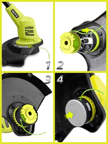 YWTESCH Trimmer String for Ryobi One Plus+ AC80RL3,11 FT/0.080-Inch，Spool Replacement Compatible with Ryobi 18v, 24v, and 40v Cordless Trimmers (12 Pack Trimmer Line & 3 Pack Trimmer Cap)