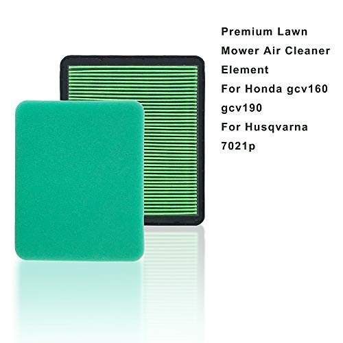 HEYZLASS GCV160 Air Filter + Pre Filter, Compatible with Honda Engine GC160 GC190 GCV190 GX100 17211-zl8-023, Replace Lawn Mower Flat OEM Air Cleaner