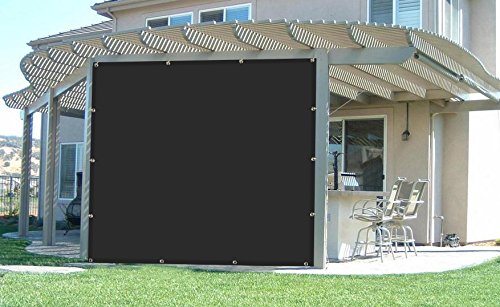 Shatex Privacy Screen Sun Shades Outdoor 10x12ft Taped Edge with Grommets Sun-Block Mesh Shade for Pergola,Awning,Patio,Window Cover, Black