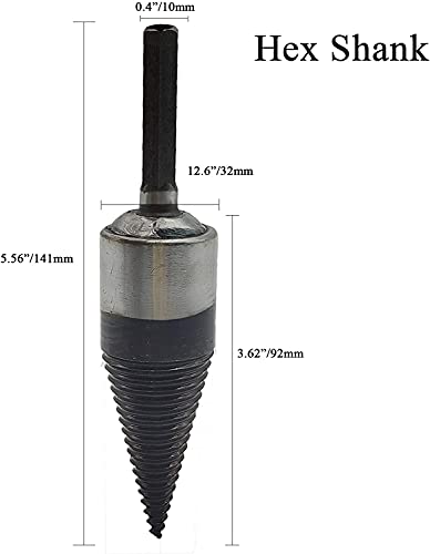 Hex Shank Firewood Drill Bit Wood Splitter,Overall Wood Splitter Drill Bit(32mm),Electric Drill Wood Splitter,Electric Log Splitter Hex Firewood Drill Bit.