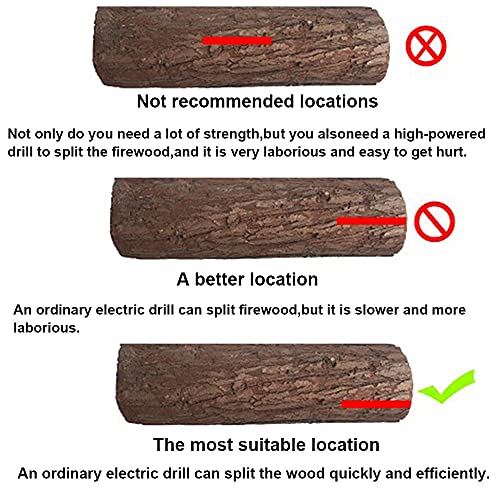 Hex Shank Firewood Drill Bit Wood Splitter,Overall Wood Splitter Drill Bit(32mm),Electric Drill Wood Splitter,Electric Log Splitter Hex Firewood Drill Bit.