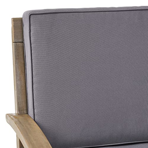 Christopher Knight Home Keanu Outdoor Wooden Club Chairs (Set of 2), Gray/Dark Gray