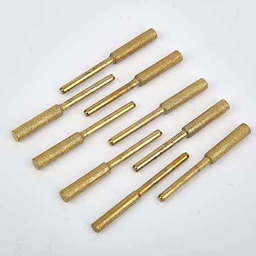 60 Pcs Titanium Plated Grinding Tool Diamond Chainsaw Sharpener Stones Bits High Hardness Chainsaw Sharpening Wheel For Machinery, Bearings, Metal Polishing, Chainsaws (5/32, 3/16, 7/32 Inches)