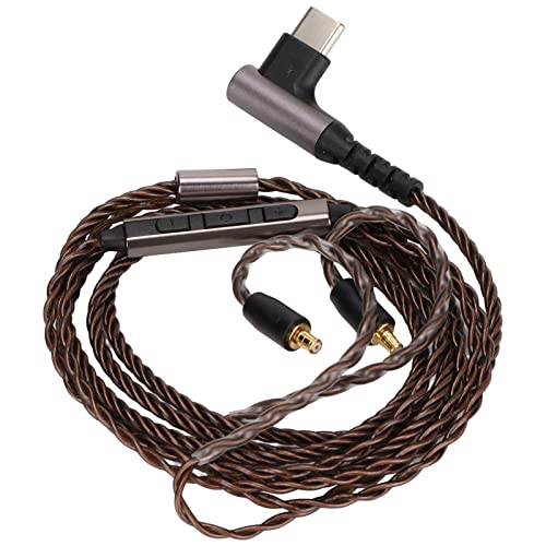 Eulbevoli Earphone Upgrade Cable, HiFi Headphone Wire OFC Core Wire Control Tensile with Mic for E50 for LS300 for ATH
