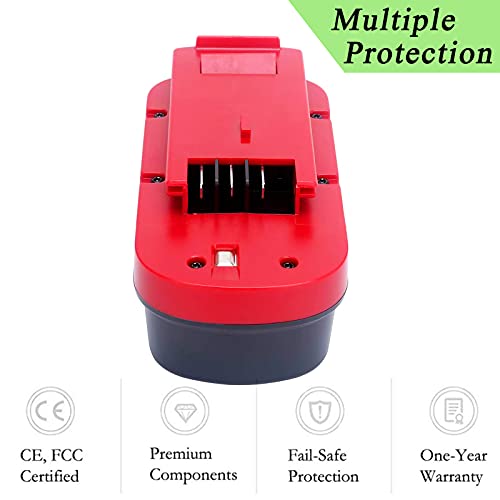 2 Packs 3.6AH HPB18 Replacement Battery Compatible with Black and Decker 18V Battery Ni-Mh HPB18 244760-00 A1718 FS18FL FSB18 Firestorm(Red)