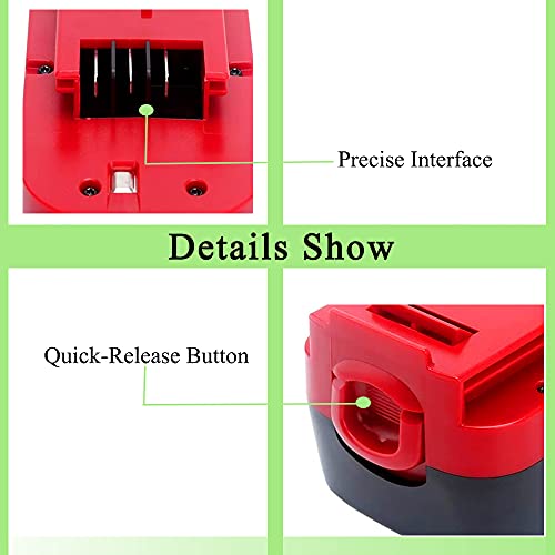 2 Packs 3.6AH HPB18 Replacement Battery Compatible with Black and Decker 18V Battery Ni-Mh HPB18 244760-00 A1718 FS18FL FSB18 Firestorm(Red)