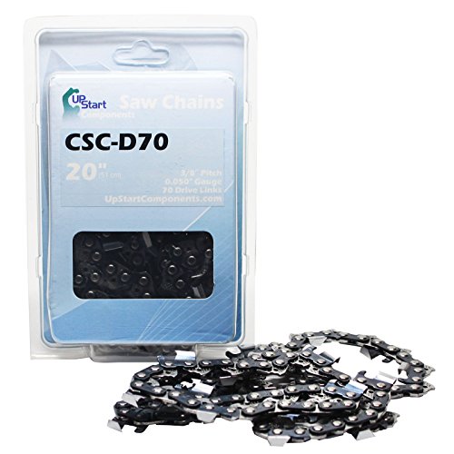 UpStart Components 6-Pack 20" Full Chisel Saw Chain for Echo CS-590 Chainsaws - (20 inch, 3/8" Pitch, 0.050" Gauge, 70 Drive Links, CSC-D70)