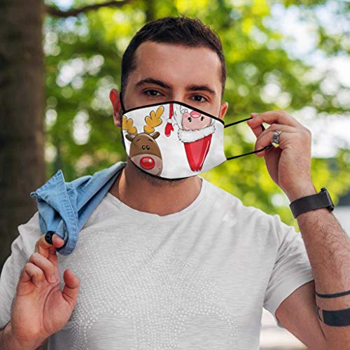 PENATE Cute Christmas Print Resue Washable Breathable Multi-Purpose Face C-Over Reuse Facemasks -Ship from U.S.