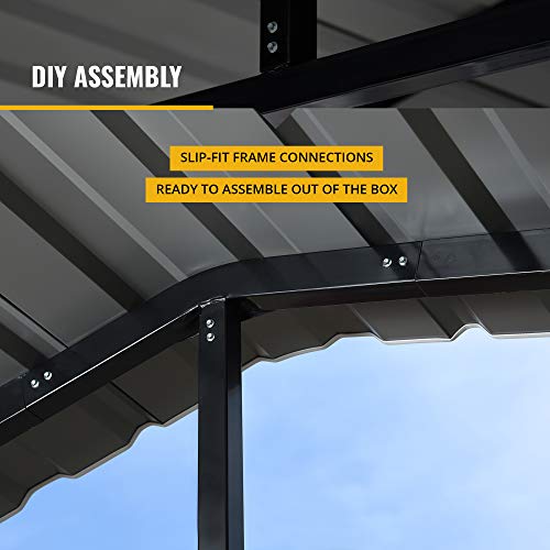 Arrow 14' x 20' x 14' 29-Gauge Metal RV Carport and Multi-Use Shelter for Large Vehicles- Charcoal