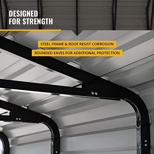 Arrow 14' x 20' x 14' 29-Gauge Metal RV Carport and Multi-Use Shelter for Large Vehicles- Charcoal