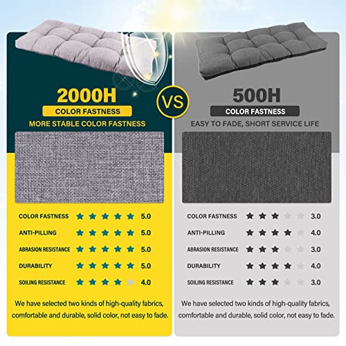 mudilun Bench Cushion,Indoor Anti-Slip Patio Seat Cushion, Kitchen Furniture Chair Cushions for Floating Windows, Rocking Chairs, Dining (42x14x4, Light Gray)