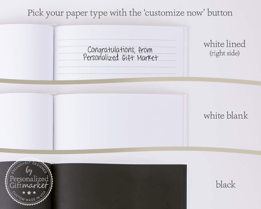 Bar Mitzvah Guest Book Jewish Bar Mitzvah Ceremony Celebration Idea, Photo Booth Album Book, Personalized Gift with Foil - White Gold (9x6)