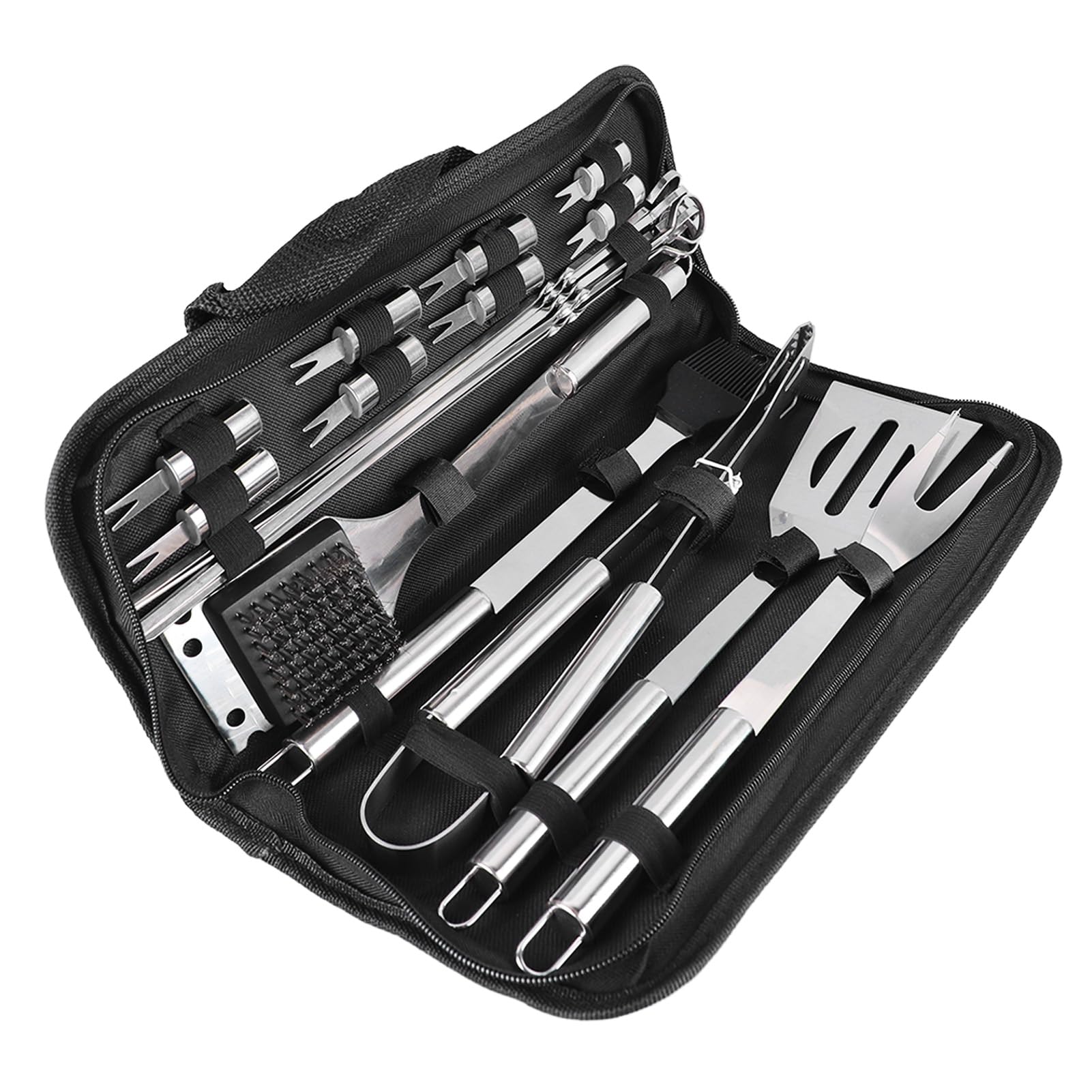BBQ Grill Tools Set, 20pcs Grill Set Professional Tongs Fine Crafted for Outdoor for Travel