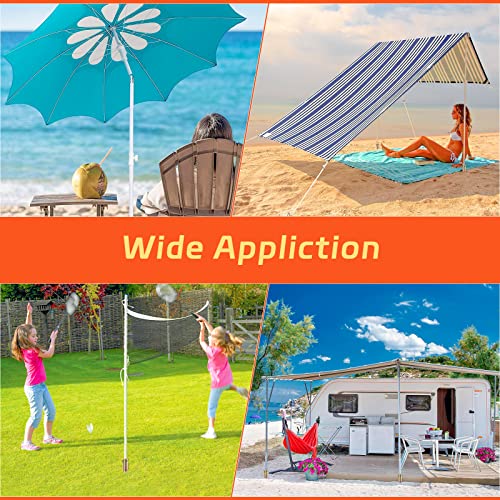 FactionGarden Beach Umbrella Anchor, 17 Inches Heavy Duty Metal No Dig Ground Anchor Post Umbrella Holder Ground Screw Anchors