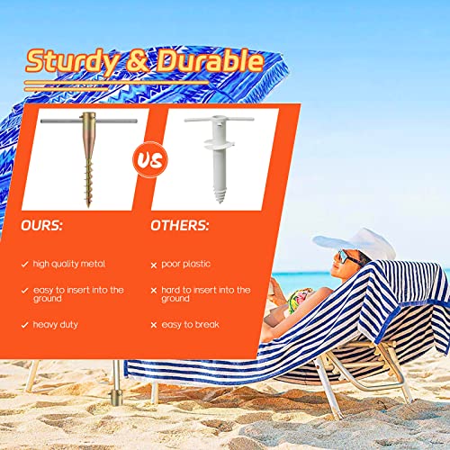 FactionGarden Beach Umbrella Anchor, 17 Inches Heavy Duty Metal No Dig Ground Anchor Post Umbrella Holder Ground Screw Anchors