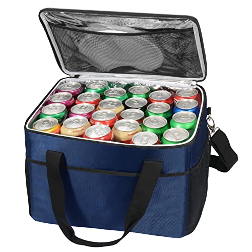 CGBE Collapsible Cooler Bag Insulated Large Lunch Bag Leakproof Thicken Cooler Bag Portable for Camping, Picnic & Beach, Grocery Shopping (48 Can, 37L)