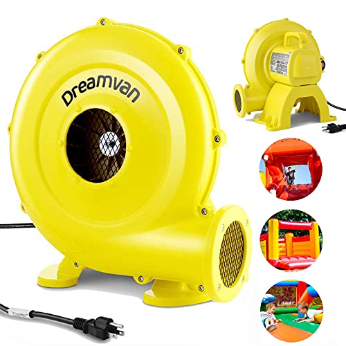 Inflatable Bouncer Blower, Electric Air Blower Fan for Inflatable Bounce House, Jumper, Bouncy Castle(750W 1HP), Commercial Inflatable Blower Bounce House Blower, Convenient to Carry Yellow