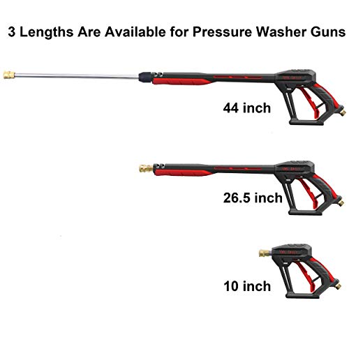 Tool Daily Pressure Washer Gun with Replacement Extension Wand, M22 14mm/15mm Fitting, 5 Power Washer Nozzle Tips with Holder, 4000PSI, 44 Inch