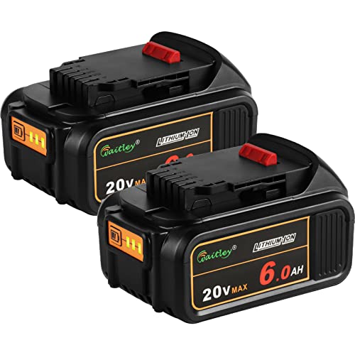 ZLWAWAOL 2 Pack DCB206 20V MAX 6.0Ah Replacement Battery Compatible with Dewalt 20V Battery DCB200 DCB203 DCB204 DCB206 20V DCD/DCF/DCG/DCS Series Cordless Power Tool