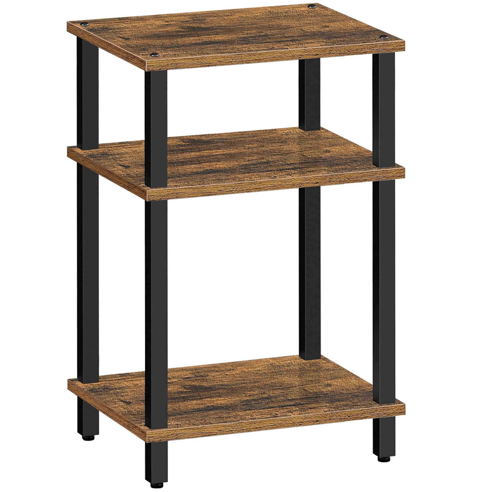 TUTOTAK Set of 2 End Table, Side Table, Nightstand, 3-Tier Storage Shelf, Couch Table for Small Space TB01BB0492
