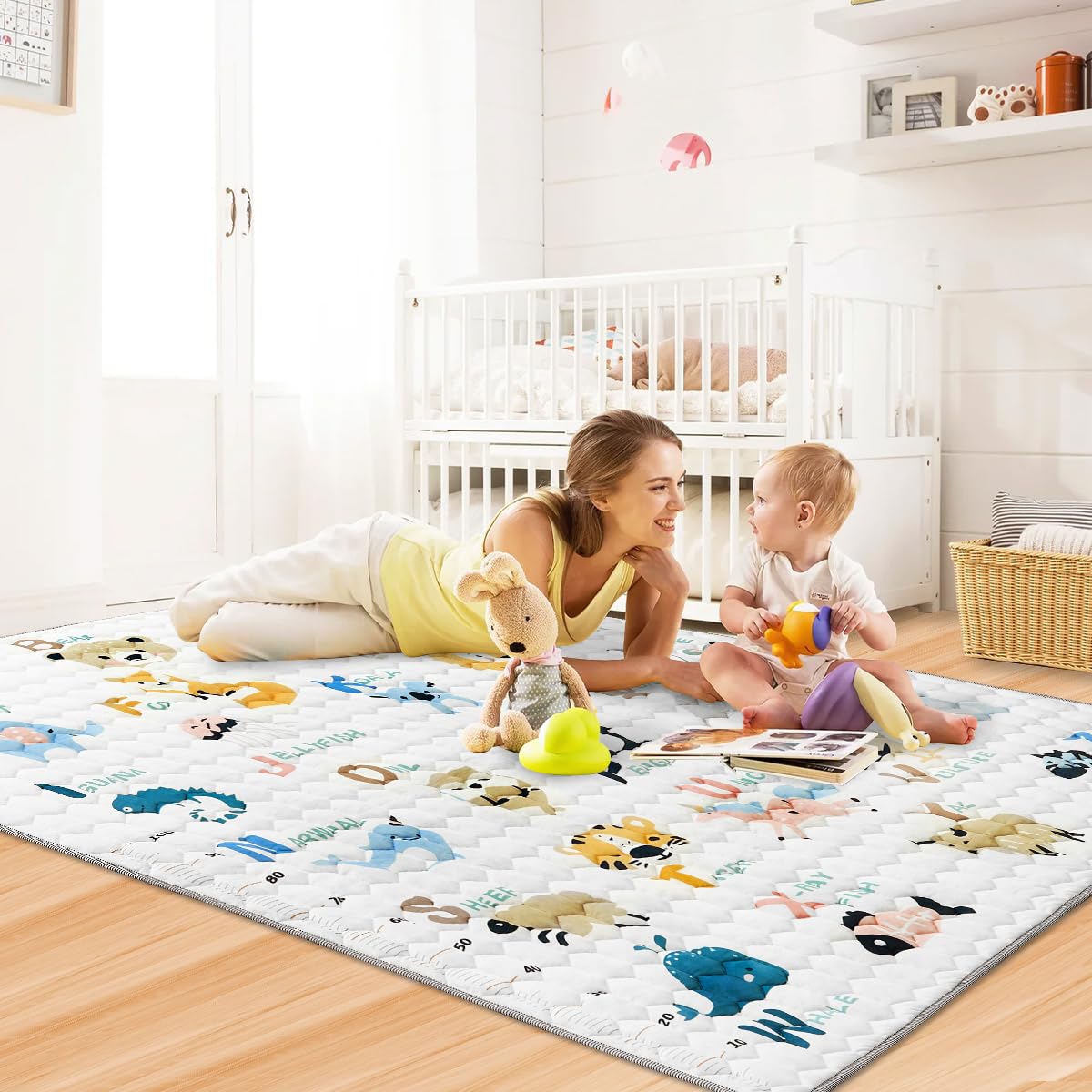 Entserk Baby Play Mat 79" x 71", Large & Thick Baby Mat for Floor, Non-Slip Cushioned Baby Play Mat for Playing, Baby Crawling Mat for Infants, Babies