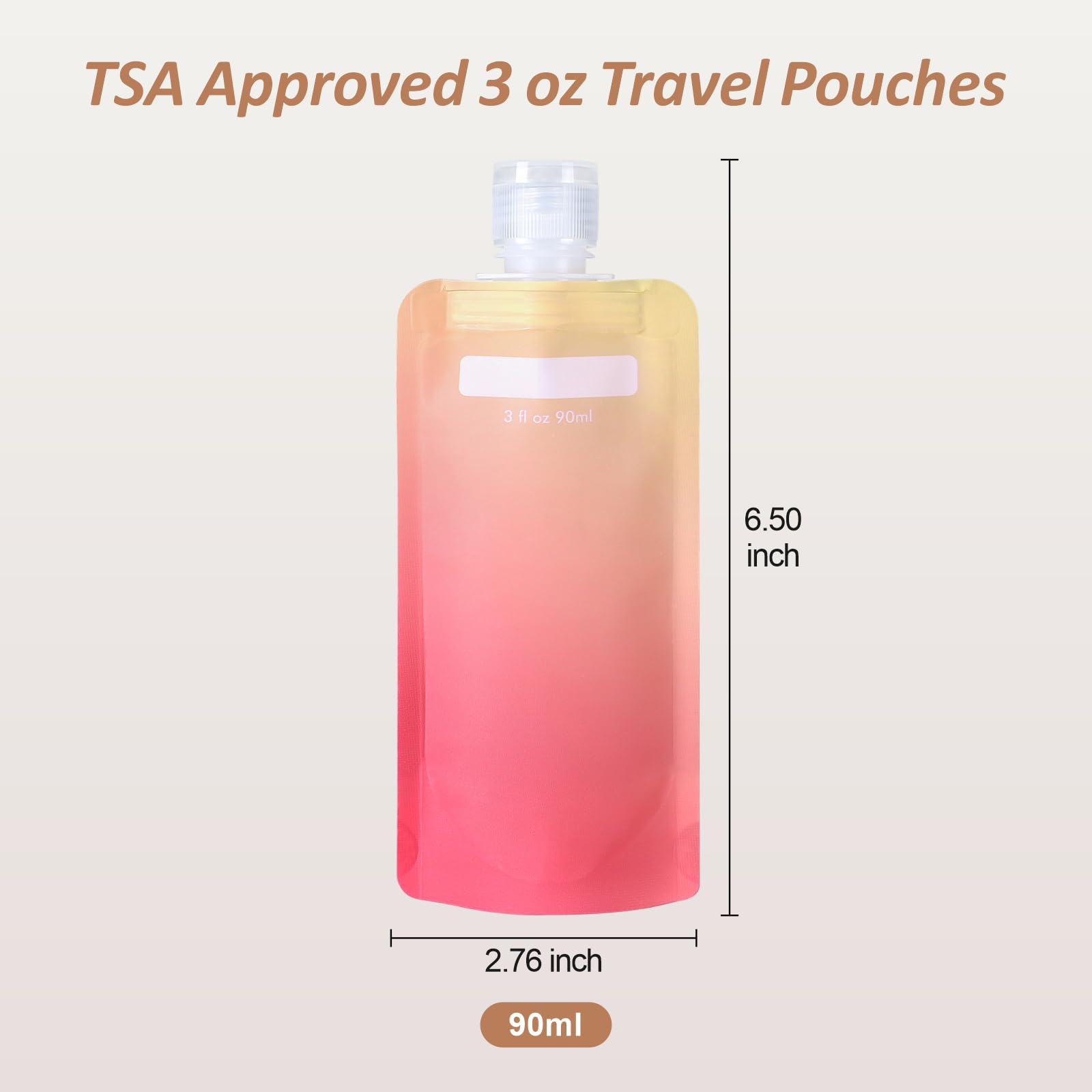 PACKISM Travel Pouches for Toiletries - 12 Pack Leak Proof 3oz TSA Approved Travel Size Containers, Stand Up, Slim & Lightweight Design, Take up Less Space, Pack More Liquids