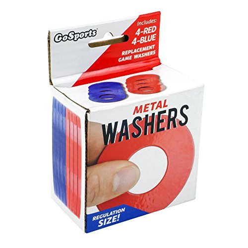GoSports Powder Coated Metal Replacement Washer Set - Powder Coated Steel - Set of 8 Washers