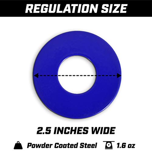GoSports Powder Coated Metal Replacement Washer Set - Powder Coated Steel - Set of 8 Washers