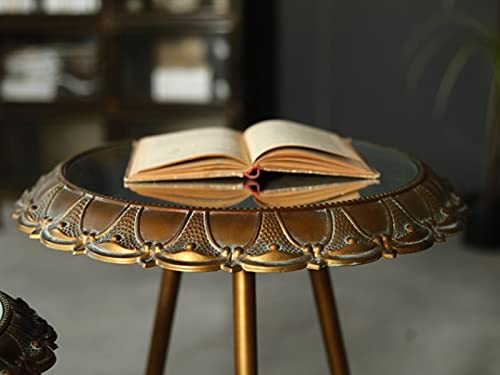 YDXNY Side Table Living Room Leisure Small Table Small Tea Table Round Iron Metal Lace Table (Size : 40x40x62cm)
