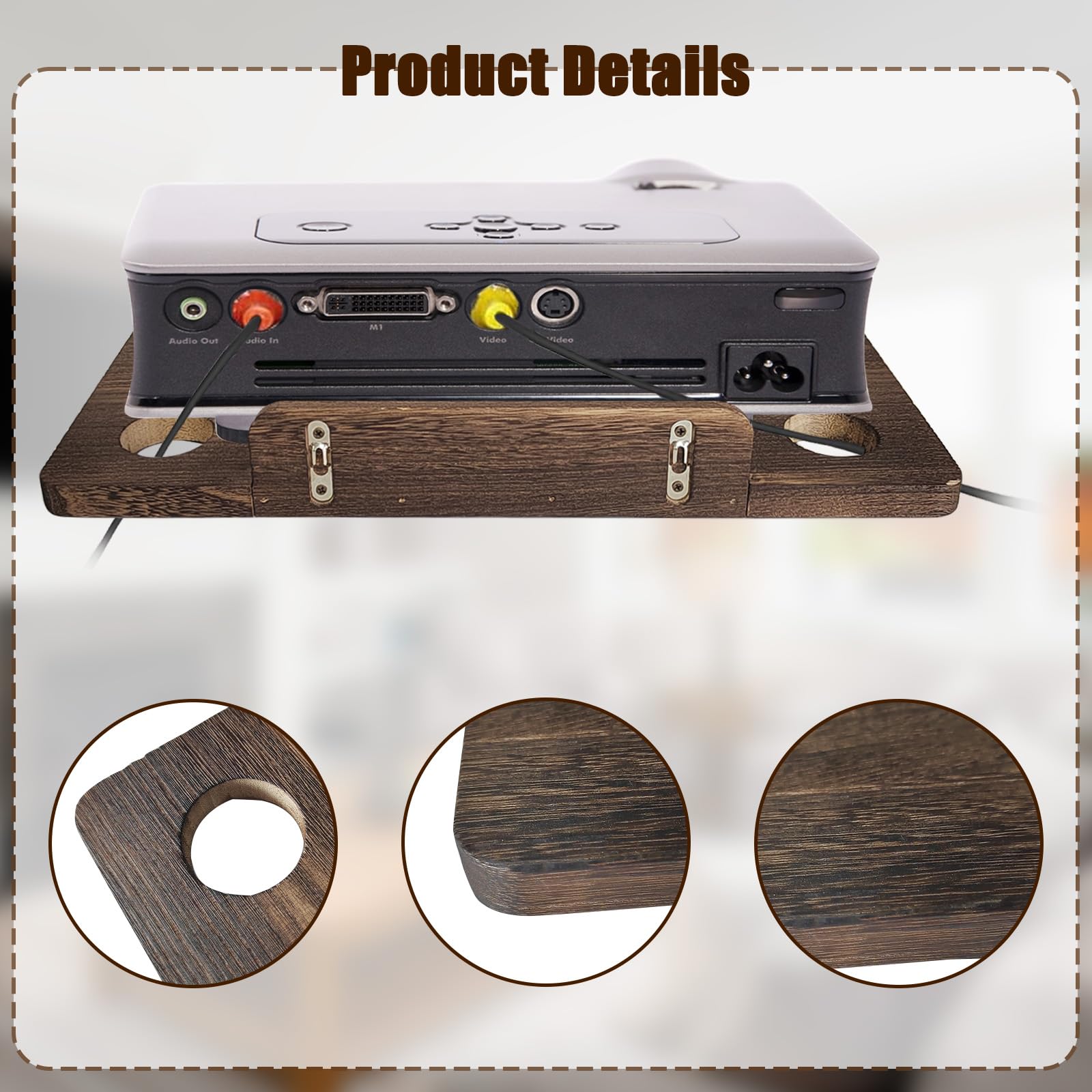 YEXEXINM 2 Pack Floating Shelves Wall Mount DVD Shelf,Projector Shelf Rack Router Shelf,Wooden Floating Entertainment Center Supports Perfect for Projector, Game Console, Floating Shelf for Under TV