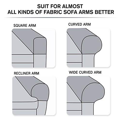 MBROS Sofa Armrest Cover,Stretch Fabric Furniture Protector Armchair Slipcover for Recliner Sofa Chairs Jacquard Arm Cover Set of 2-Navy