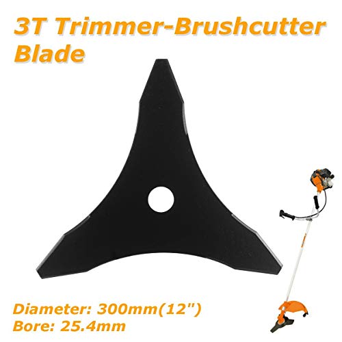 Pool Supply Town 12" x 3T 12-Inch 3 Teeth Heave Duty Steel Brush Cutter Trimmer Weed Eater Blade