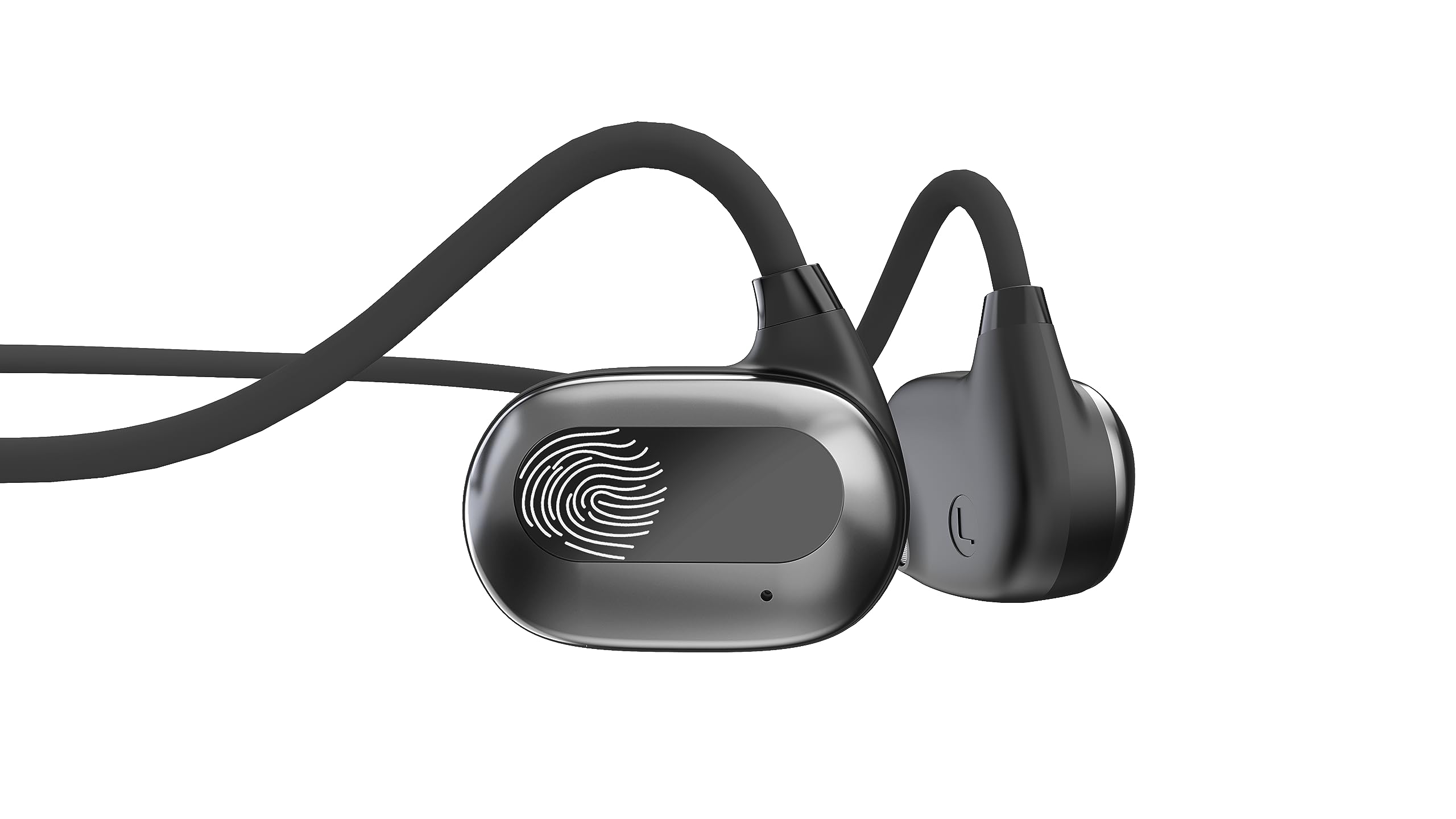 Open Ear Headphone TWS True Wireless Stereo Over-The-Ear Sport Headphone DUCK2 Air Conduction Earphone Blind-Touch-Control Technology (Black/Nickel)