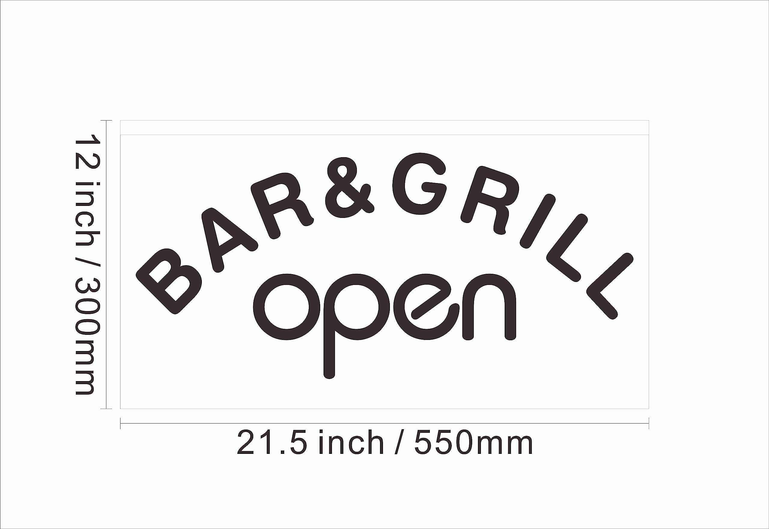 110023 Bar & Grill Open Cafe BBQ Restaurant Shop Store Display LED Light Neon Sign (21.5" X 12", 16 Colors By Remote)