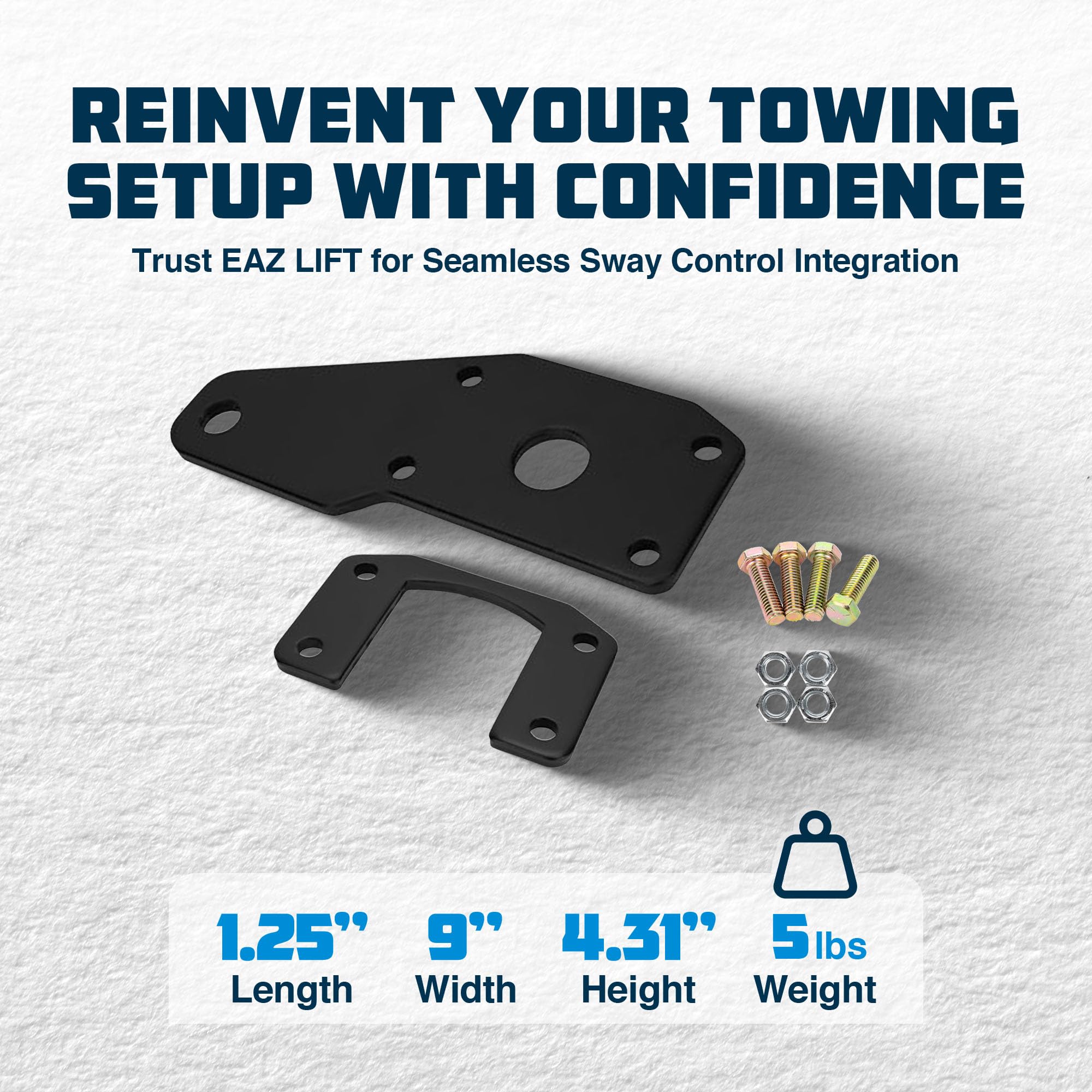 EAZ-LIFT Left or Right 2-inch Ball Mount Adapter | Made of Durable Powder-Coated Steel | (48386)