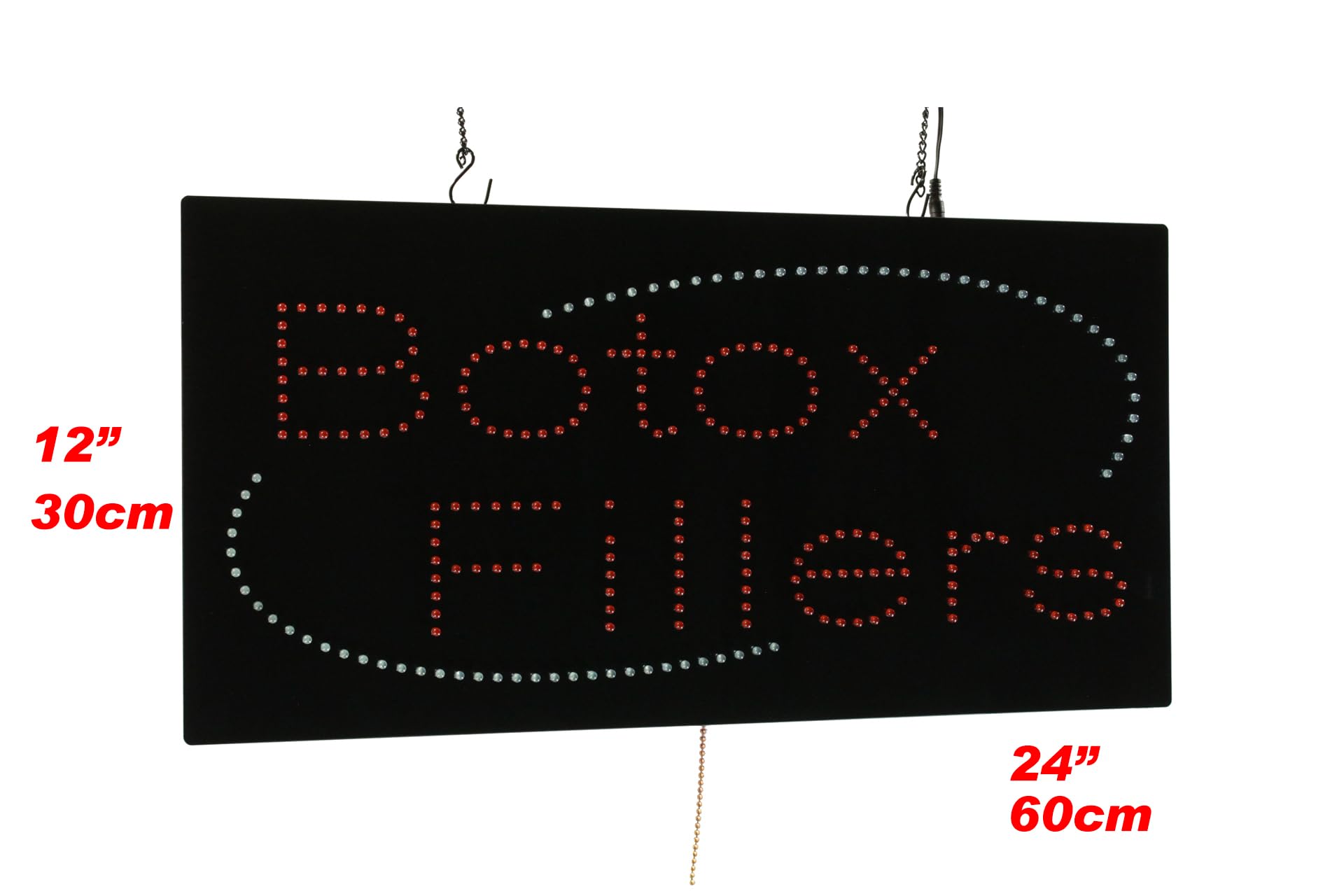 Botox Fillers Sign, 24"x12", 60x30cm, TOPKING, Signage, LED, Bright, Open, Signboard, Display, Grand Opening, Gift