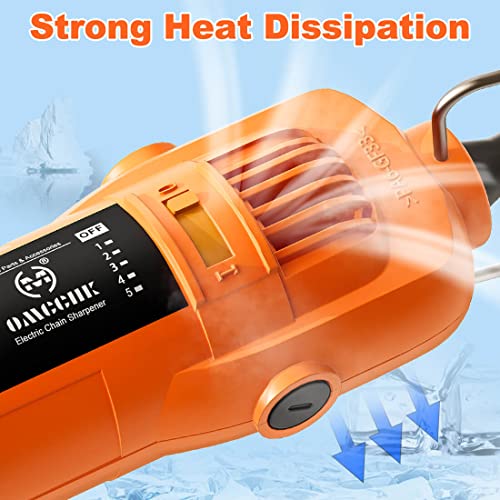 Electric Chainsaw Sharpener Kit, 3 in 1 Chain Saw Sharpener 180w, 5 Speed Craftsman Chainsaw Sharpener with Sharpening Wheels/Stones Set, Handheld Universal Chainsaw Teeth Sharpener Grinder Tool