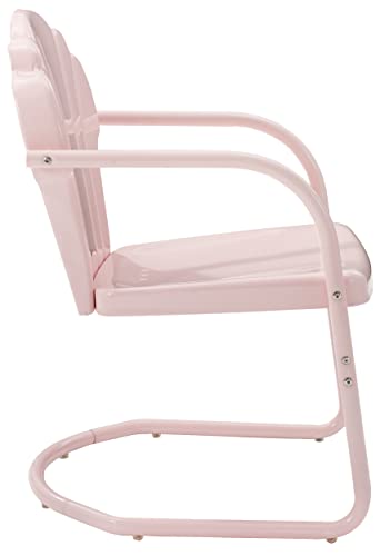 Crosley Furniture CO1029-PI Tulip Retro Outdoor Metal 2-Piece Armchair Set, Pastel Pink Gloss